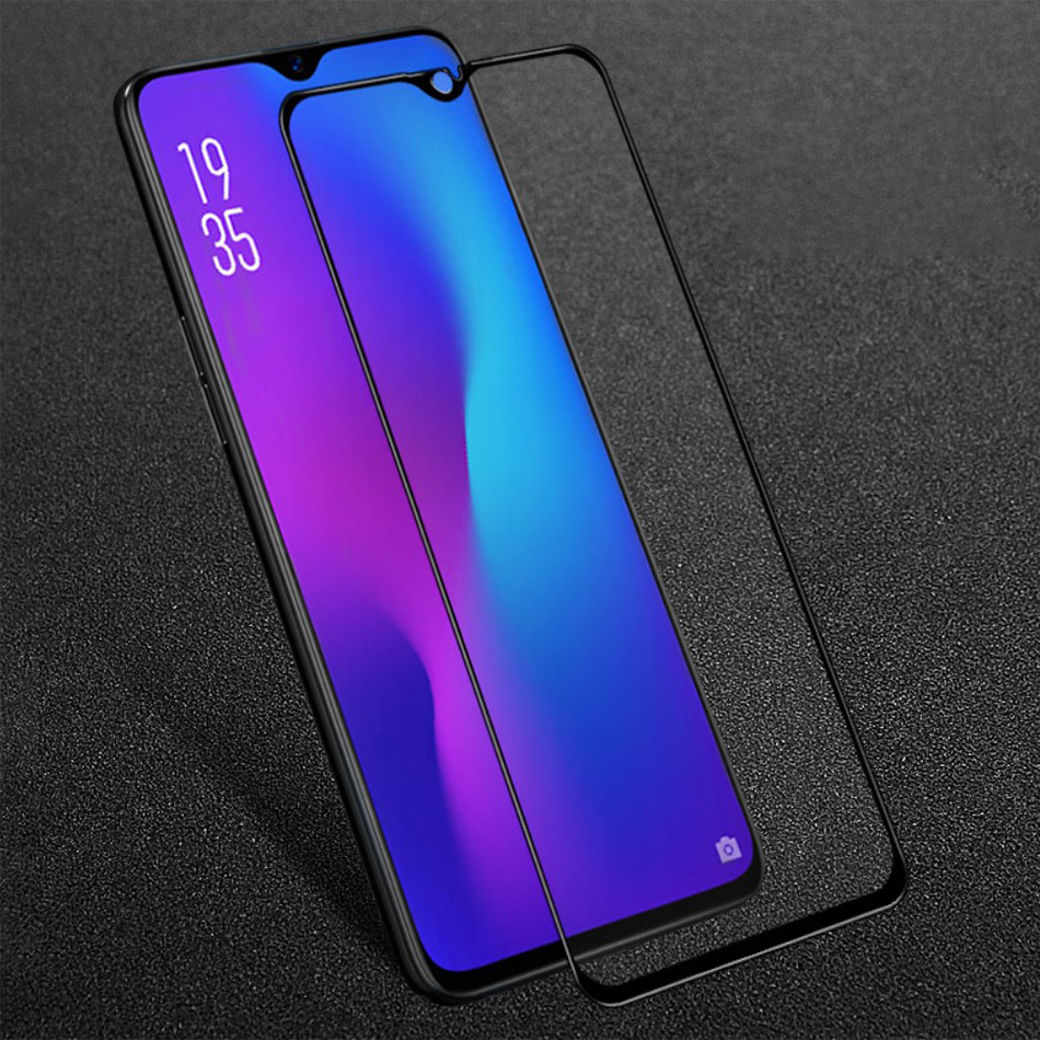 Full Coverage Tempered Glass Screen Protector for R17 Pro (Black)